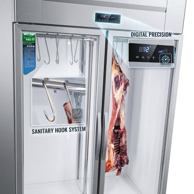 China Energy Saving Meat Hanging Fridge Double Door Meat Shop Chiller For Buffet Line for sale