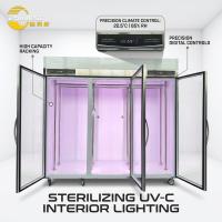 China Vertical Hanging Meat Commercial Refrigerated Frozen Fresh-Keeping Pork Beef Display Cabinet for sale