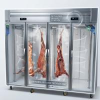 China Customized Meat Hanging Fridge 2800L Meat Showcase Refrigerator Three Door Eco Friendly for sale
