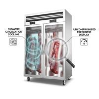 China Double Temperature Meat Display Cooler 2100L Fresh Meat Display Chiller 650W for sale