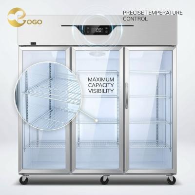 China 900L Commercial Upright Fridge 4 Door Refrigerator Freezer For Fish Meat Vegetables Fruits for sale