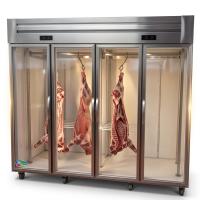 China Vertical Hanging Meat Commercial Refrigerated Frozen Fresh-Keeping Pork Beef Display Cabinet for sale