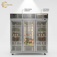 China Economical 600W Smart Control Double Door Hanging Meat Cabinet for Supermarket Aisle for sale