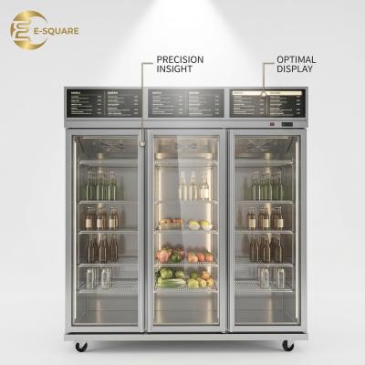 China Economical 600W Smart Control Double Door Hanging Meat Cabinet for Supermarket Aisle for sale