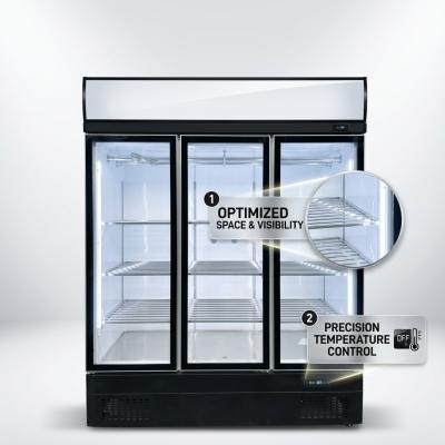 China 2800L Butcher Meat Freezer Three Door Meat Hanging Refrigerator For Butcher Shop for sale
