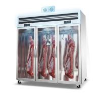 China Vertical Commercial Meat Display Cases Hanging Design Fresh Meat Display Fridge for sale