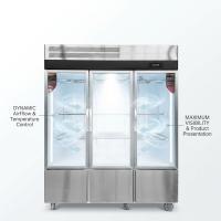 China 2800L Butcher Meat Freezer Three Door Meat Hanging Refrigerator For Butcher Shop for sale