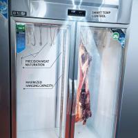 China Double Temperature Commercial Meat Cooler 2100L 2 Door Display Freezer 650W for sale