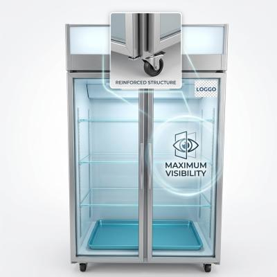 China Three Door Fresh Meat Case Quick Chill Display Chiller For Meat Low Noise for sale