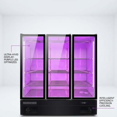 China Double Temperature Commercial Meat Cooler 2100L 2 Door Display Freezer 650W for sale