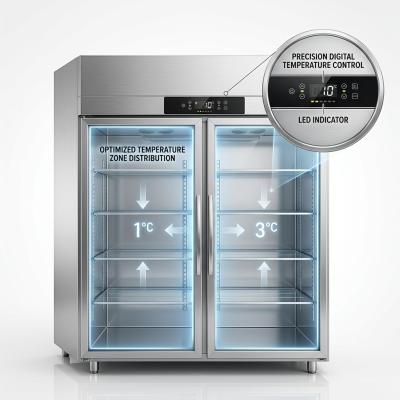 China 1400L Commercial Meat Display Refrigerator 600W Butchery Display Fridge Smart Control for sale
