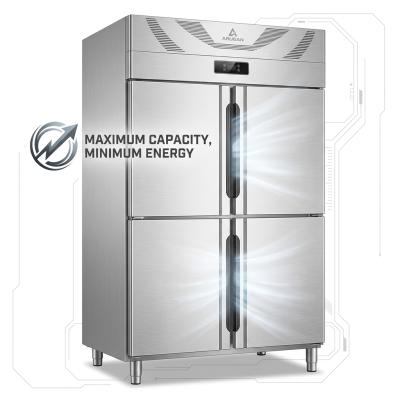 China Large Capacity Commercial Upright Freezer 2 - 6 Door Stainless Steel Refrigerator Freezer CE Approved for sale