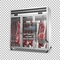 China Customized Meat Hanging Fridge 2800L Meat Showcase Refrigerator Three Door Eco Friendly for sale