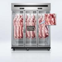 China Three Door Fresh Meat Case Quick Chill Display Chiller For Meat Low Noise for sale