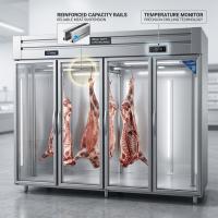 China Customized Meat Hanging Fridge 2800L Meat Showcase Refrigerator Three Door Eco Friendly for sale