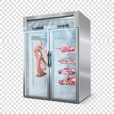 China 1600L Butcher Shop Freezer Double Temperature Two Door Commercial Freezer Auto Defrost for sale