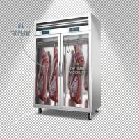 China 1600L Butcher Shop Freezer Double Temperature Two Door Commercial Freezer Auto Defrost for sale
