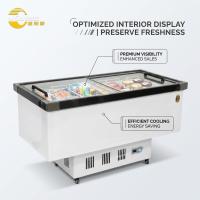 China Double Door Flat Top Display Freezer Single Temperature Auto Defrost Deep Freezer for sale