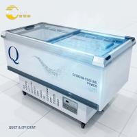 China Double Door Chest Deep Freezer Direct Cooling Chest Display Freezer Sliding Glass Lid for sale