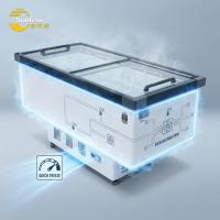 China Double Door Flat Top Display Freezer Single Temperature Auto Defrost Deep Freezer for sale