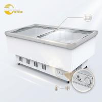 China Double Door Flat Top Display Freezer Single Temperature Auto Defrost Deep Freezer for sale