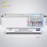 China 200L - 710L Sliding Door Display Fridge Glass Top Ice Cream Display Freezer for sale