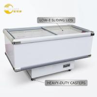 China Auto Defrost Flat Top Display Freezer Horizontal Display Chest Freezer for sale
