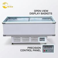 China Single Temperature Sliding Deep Freezer CE Certified Freezer Chest Glass Top Double Door for sale
