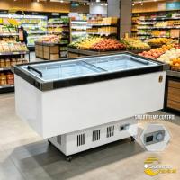 China 200L - 710L Sliding Door Display Fridge Glass Top Ice Cream Display Freezer for sale