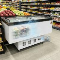 China 1040 Liter Flat Top Display Freezer Single Temperature Glass Door Display Freezer for sale