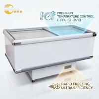China CE Certified Commercial Chest Freezer Sliding Door 200L - 710L Sliding Door Ice Cream Freezer Double Door for sale