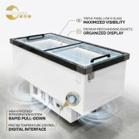 China 1040 Liter Flat Top Display Freezer Single Temperature Glass Door Display Freezer for sale