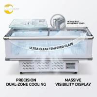 China Glass Door Frozen Display Freezer LED Light Commercial Ice Cream Cooler Direct Cooling for sale