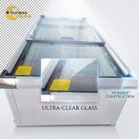 China 2500mm Supermarket Refrigeration Cabinets 200L - 710L Glass Chest Freezer Sliding Door for sale