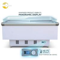 China Glass Door Frozen Display Freezer LED Light Commercial Ice Cream Cooler Direct Cooling for sale