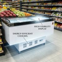 China Single Temperature Flat Top Display Freezer Horizontal Glass Door Chest Freezer for sale