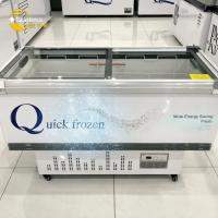 China Sliding Door Flat Top Display Freezer CE Certified Large Capacity Freezer for sale