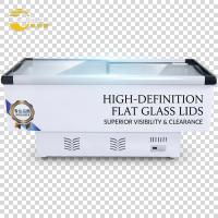 China Clear Door Freezer CE Certified Sliding Glass Lid Chest Freezers Single Temperature for sale