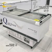 China Sliding Door Flat Top Display Freezer CE Certified Large Capacity Freezer for sale