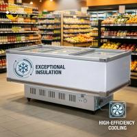 China Single Temperature Flat Top Display Freezer Horizontal Glass Door Chest Freezer for sale