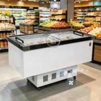 China CE Certified Commercial Chest Freezer Sliding Door 200L - 710L Sliding Door Ice Cream Freezer Double Door for sale
