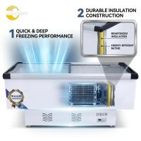 China 200L - 710L Flat Top Display Freezer Horizontal Meat Display Freezer CE Certified for sale