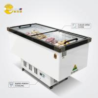 China 2 Meter Flat Top Display Freezer CE Certified Sliding Door Deep Freezer Double Door for sale