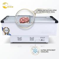 China Double Door Flat Top Display Freezer Single Temperature Chest Freezer Refrigerator for sale