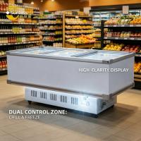 China 2 Meter Flat Top Display Freezer CE Certified Sliding Door Deep Freezer Double Door for sale