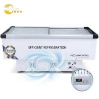 China CE Certified Commercial Chest Freezer Sliding Door 200L - 710L Sliding Door Ice Cream Freezer Double Door for sale