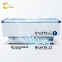 China Auto Defrost Flat Top Display Freezer Horizontal Display Chest Freezer for sale