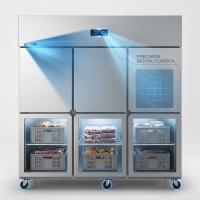 China Large Capacity Commercial Upright Freezer 2 - 6 Door Stainless Steel Refrigerator Freezer CE Approved for sale