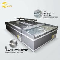 China Frozen Food Commercial Island Chiller 1000L Supermarket Island Freezer 560W for sale