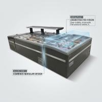 China 560W Combined Island Freezer Direct Cooling Supermarket Island Freezer Sliding Door for sale
